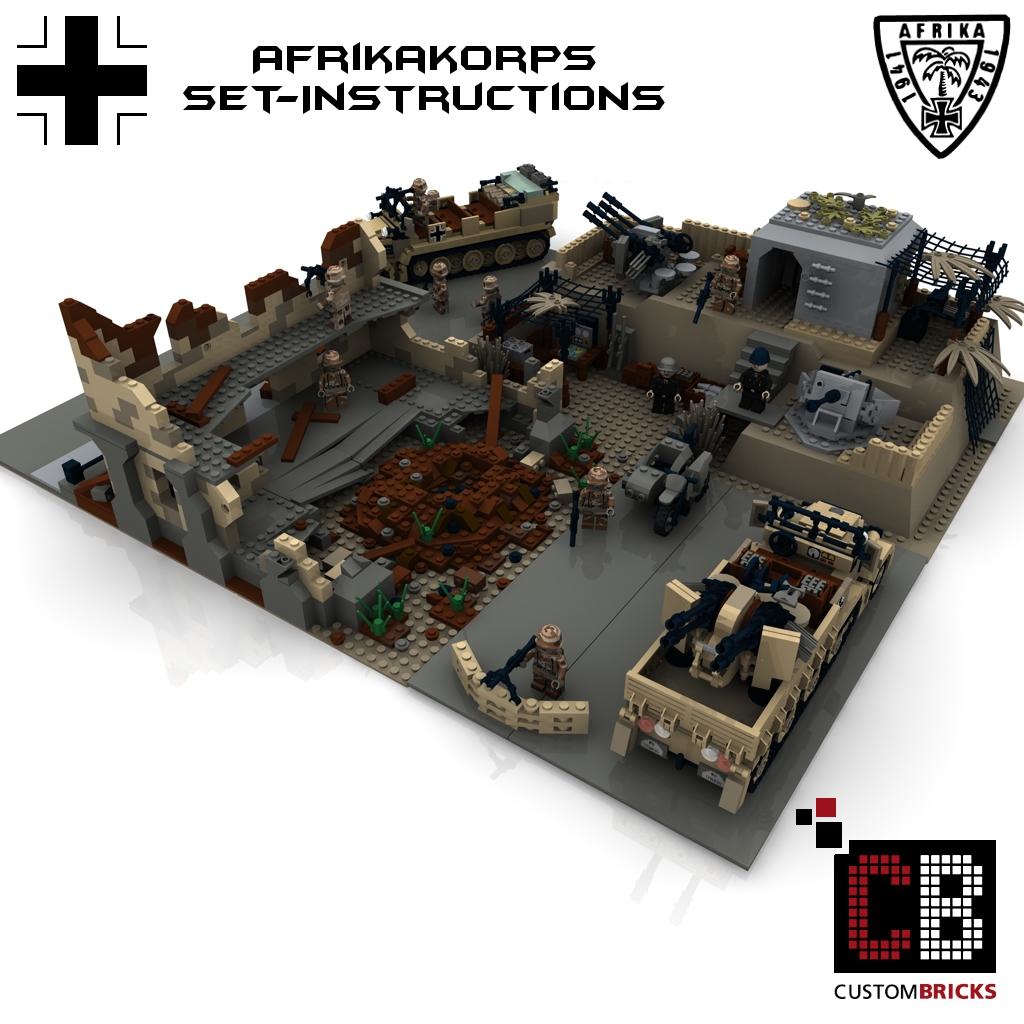 CUSTOMBRICKS.de - LEGO-Custom-WW2-Ruine-Gebaeude-Bunker Flak 30 38