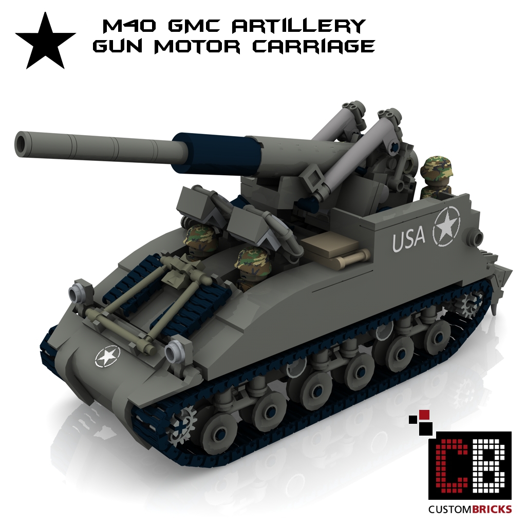 CUSTOMBRICKS.de - Custom-WW2-Alliiertes-Panzer-Set---T34-85--M40-GMC ...