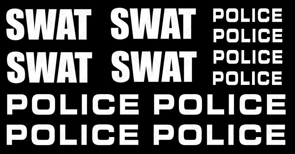 CUSTOMBRICKS.de - Custom Sticker Decals SWAT special command for Models ...