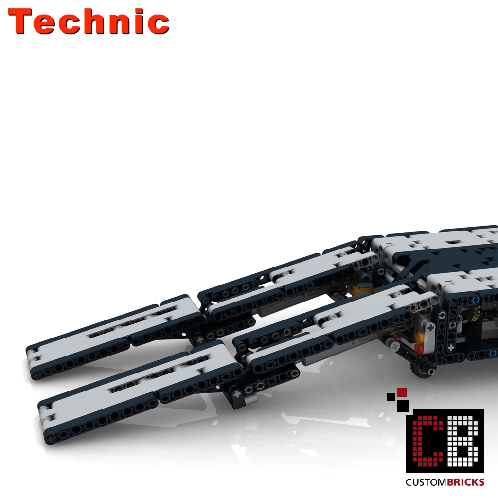 CUSTOMBRICKS.de - LEGO Technik Modell Custom RC Tieflader mit Auffahrrampen