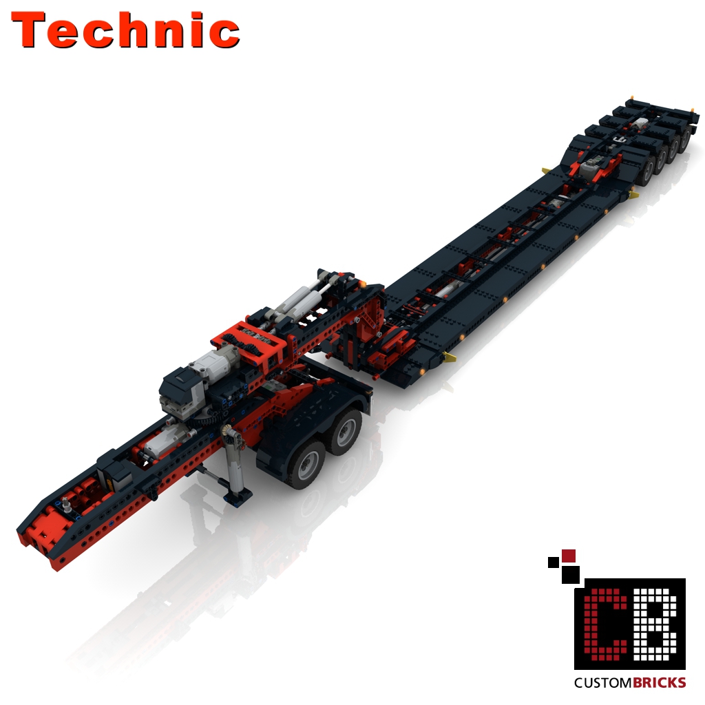 CUSTOMBRICKS.de - LEGO Technic model Custom Custom - RC Low Boy Trailer ...