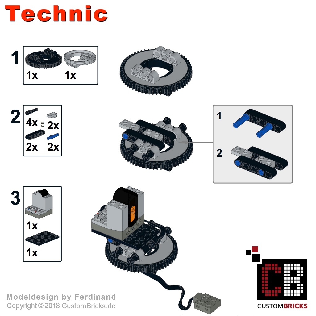 CUSTOMBRICKS.de - LEGO Technic model Custom Custom - RC Low Boy Trailer ...