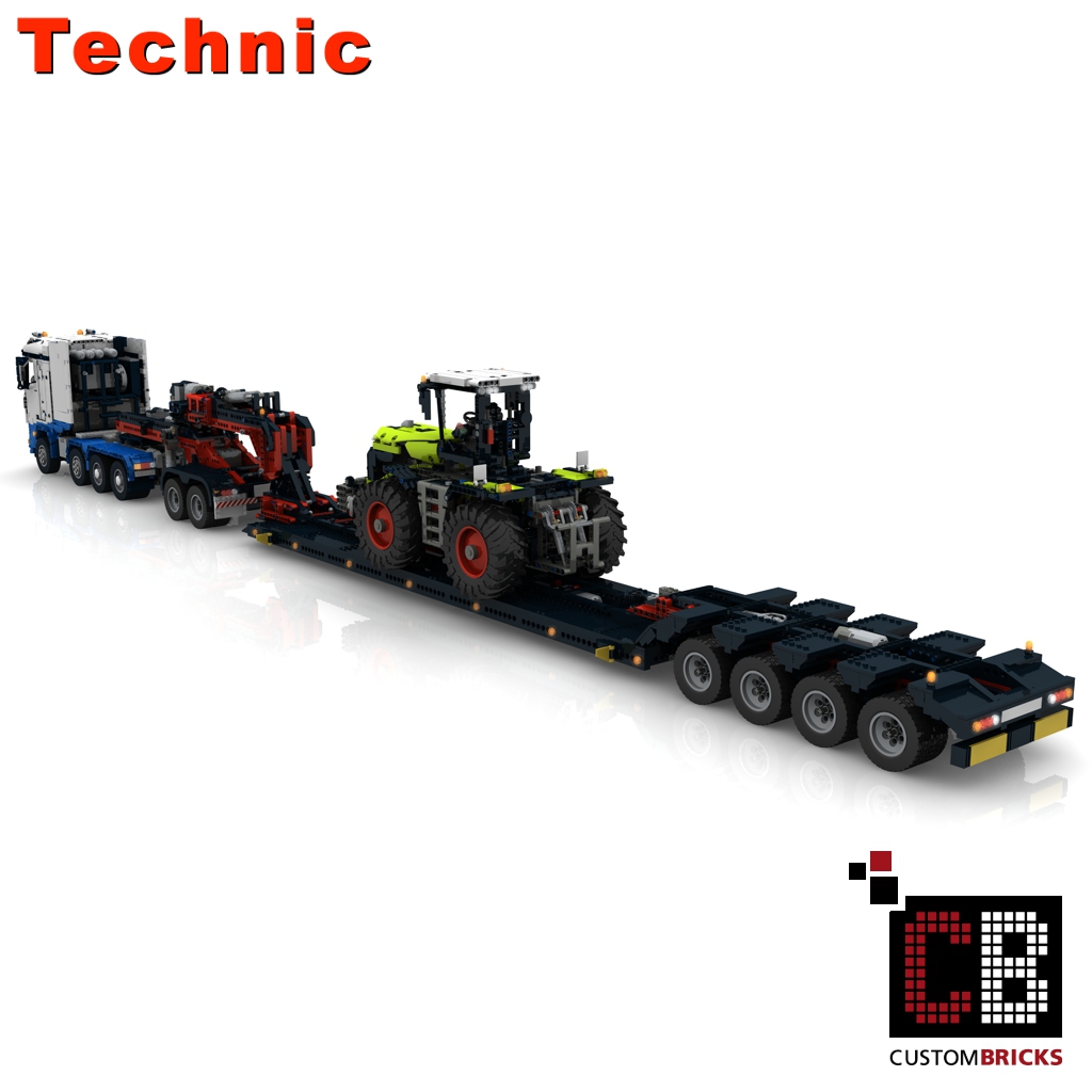 LEGO Technic Model Custom Custom RC Low Boy Trailer Custombricks MOC ... LEGO Technic Model Custom Custom RC Low Boy Trailer Custombricks MOC ...