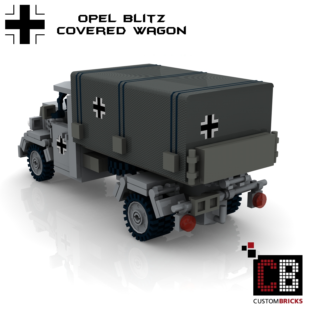 CUSTOMBRICKS.de - Lego Custom WW2 WWII Opel Blitz Planenwagen