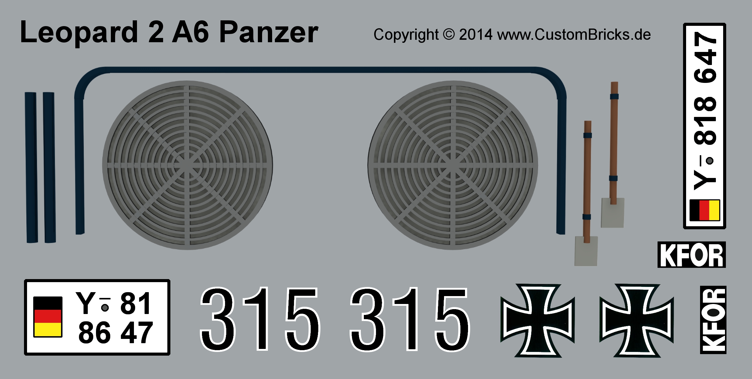CUSTOMBRICKS.de - Custom Sticker Decals Panzer Tank Fahrzeuge Vehicle ...