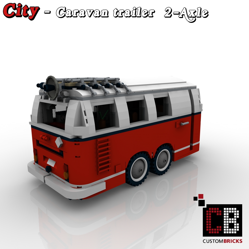CUSTOMBRICKS.de - LEGO City Trailer Wohnwagen Camper VW T1 Bus 10220