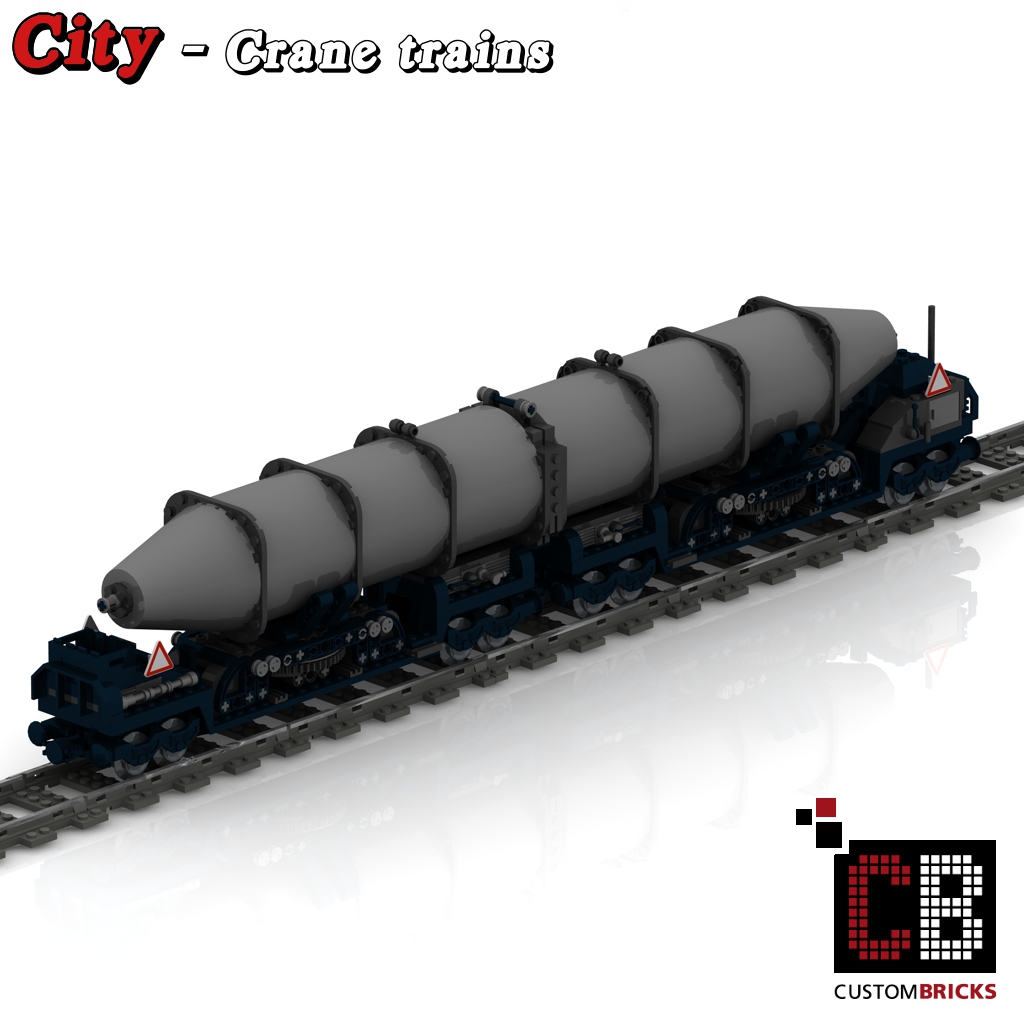 CUSTOMBRICKS.de - LEGO Custom Zug, Kran und Waggon Bauanleitung Train ...