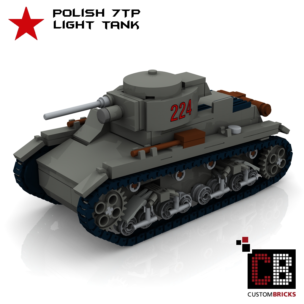 CUSTOMBRICKS.de - Lego Custom WW2 WWII 7TP light Tank Panzer