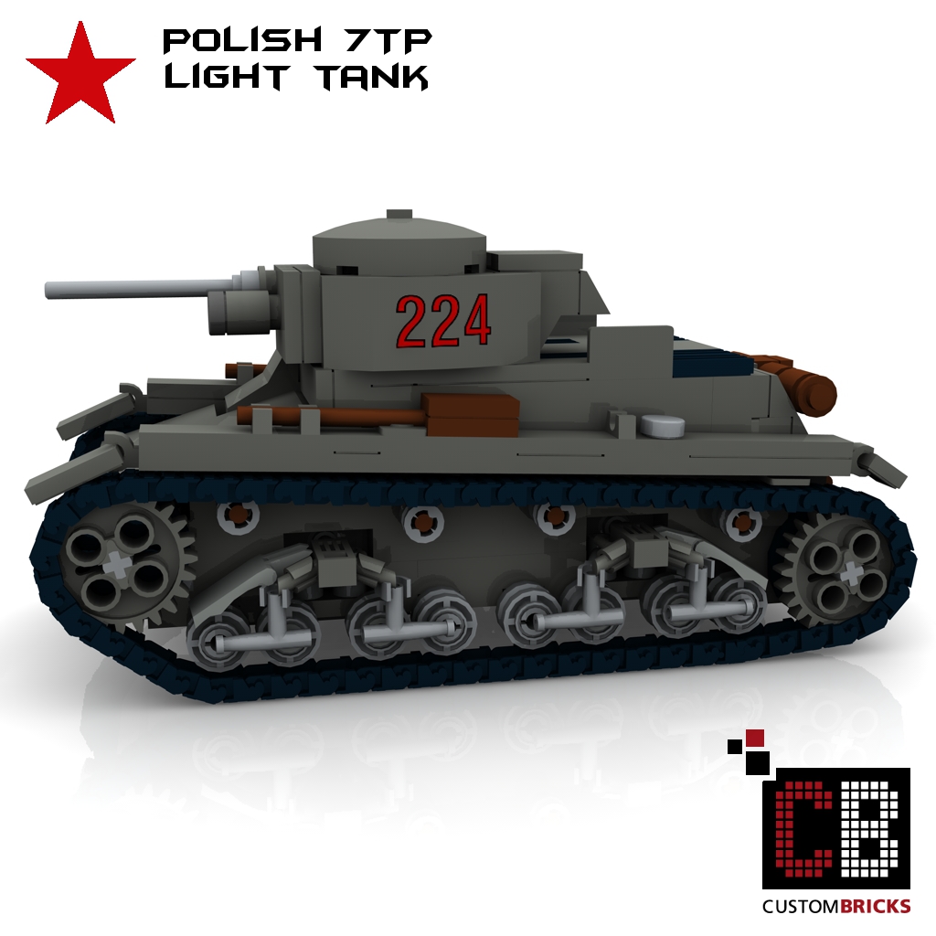 CUSTOMBRICKS.de - Lego Custom WW2 WWII 7TP light Tank Panzer