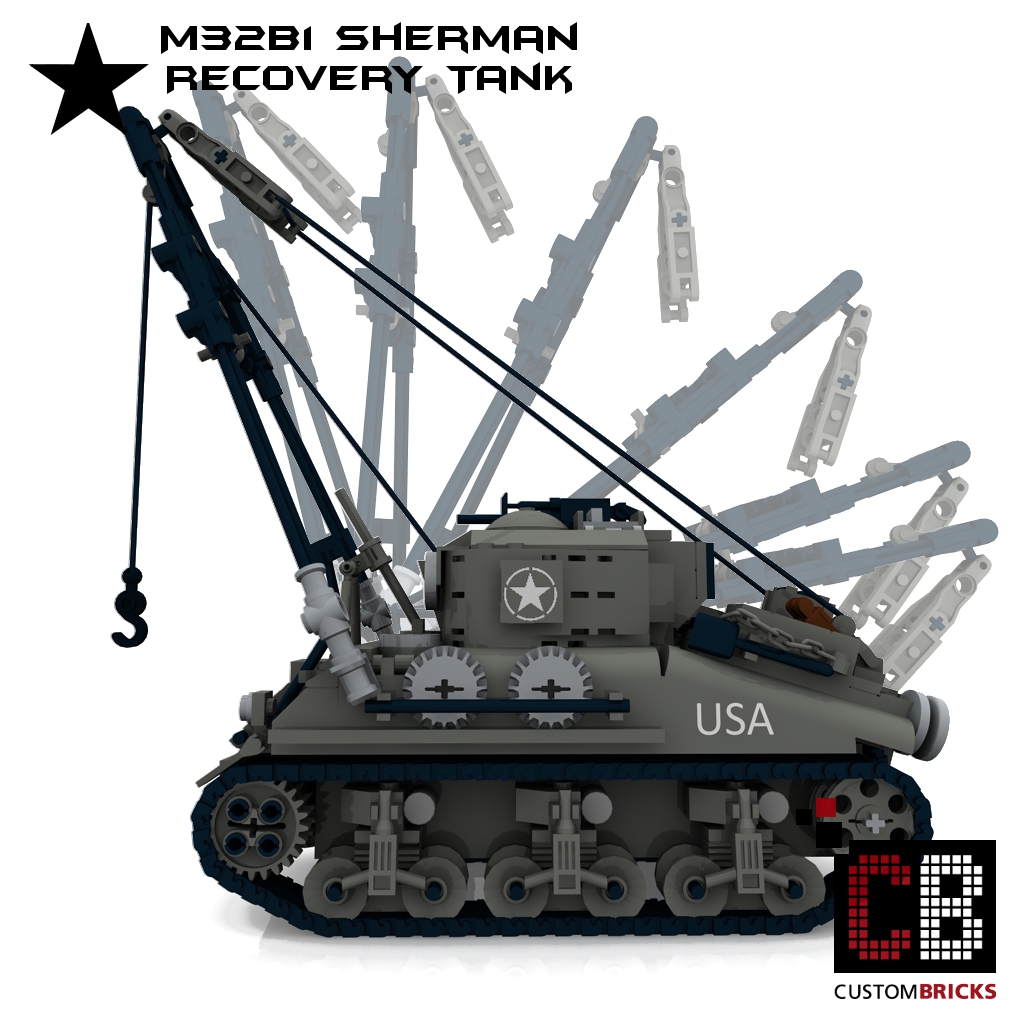 CUSTOMBRICKS.de - Custom WW2 WWII M32B1 Sherman Bergepanzer