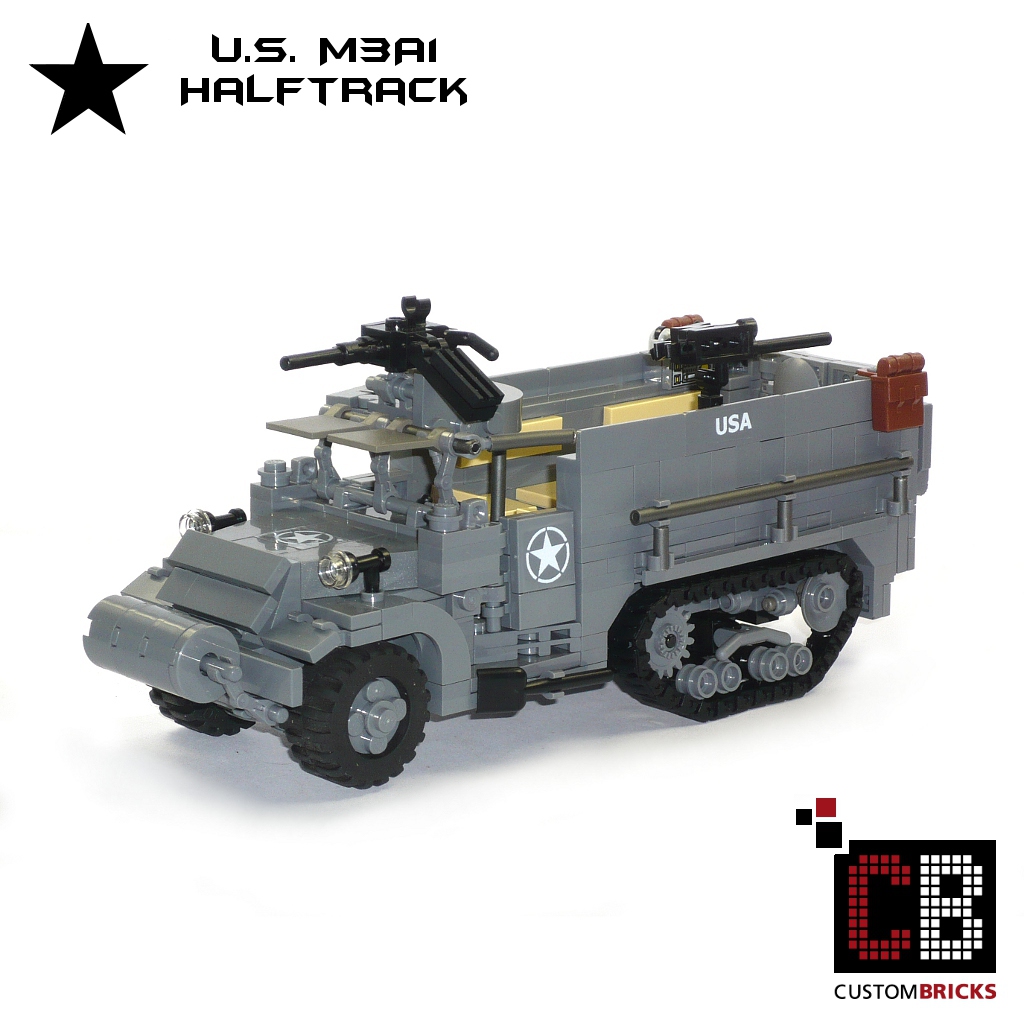 CUSTOMBRICKS.de - LEGO WW2 WWII US Army USA M3A1 Halftrack Alliiert ...