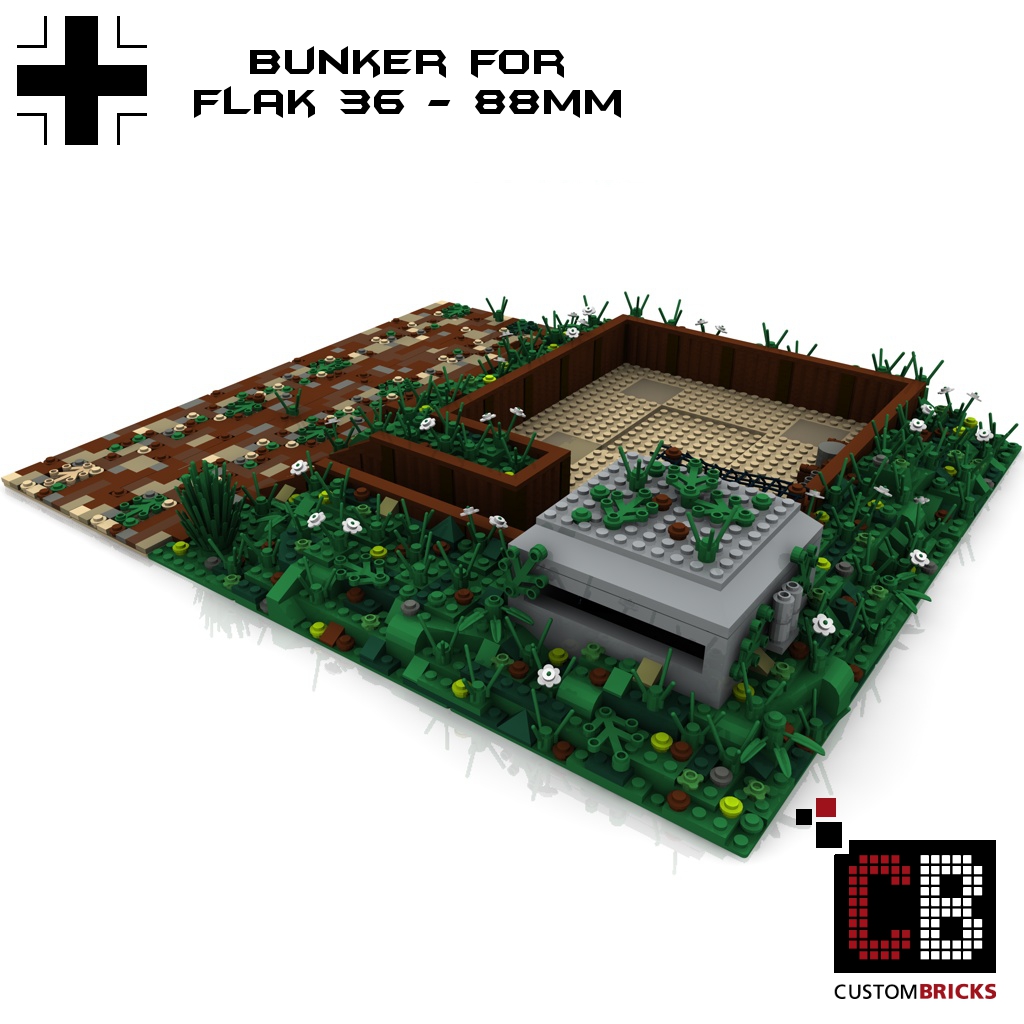CUSTOMBRICKS.de - LEGO-Custom-WW2-WWII-SdKfz-Flak-36-Bunker