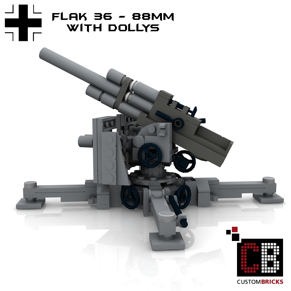 CUSTOMBRICKS.de - LEGO-Custom-WW2-Artillery-Flak-36-88mm-anti-tank-gun
