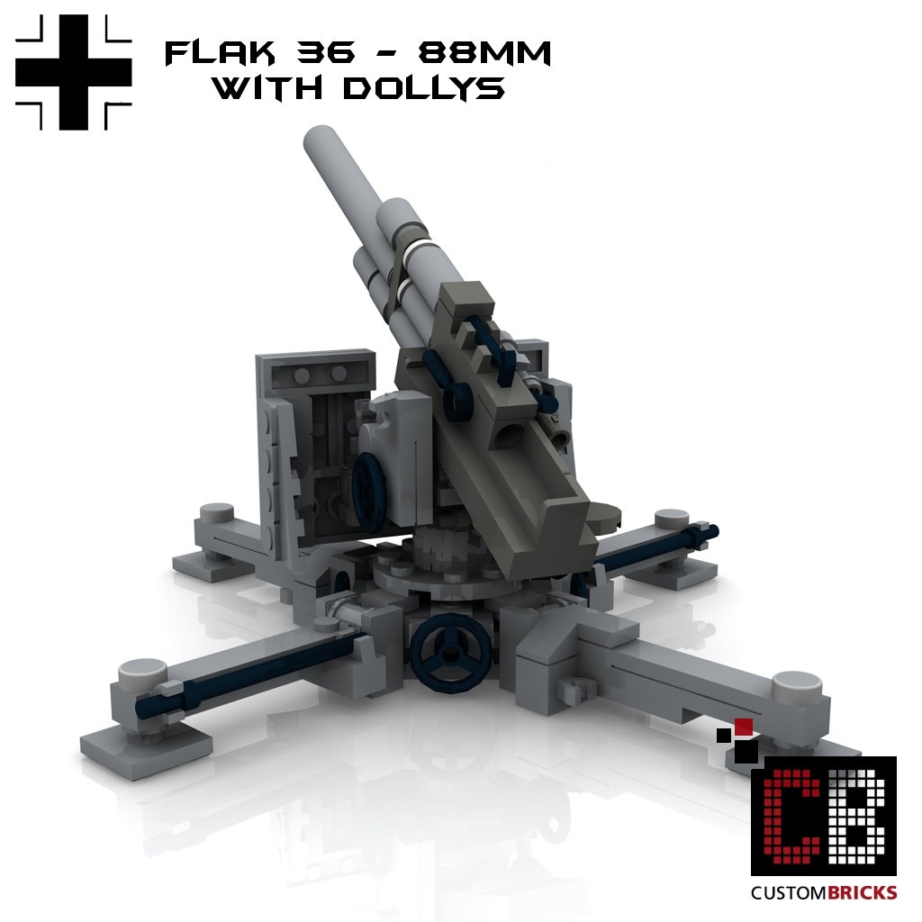 CUSTOMBRICKS.de - LEGO-Custom-WW2-Artillery-Flak-36-88mm-anti-tank-gun