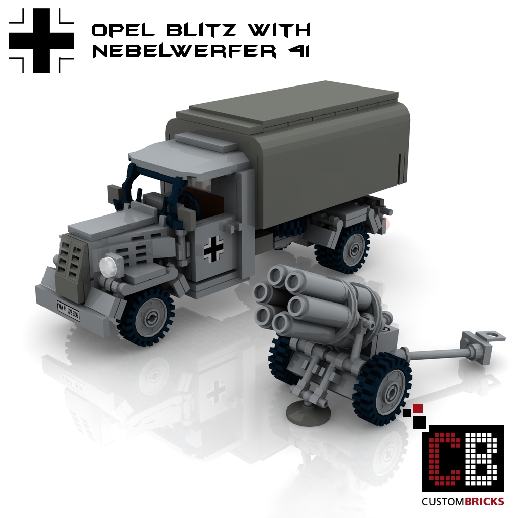 CUSTOMBRICKS.de - Custom WW2 Opel Blitz with Nebelwerfer 41