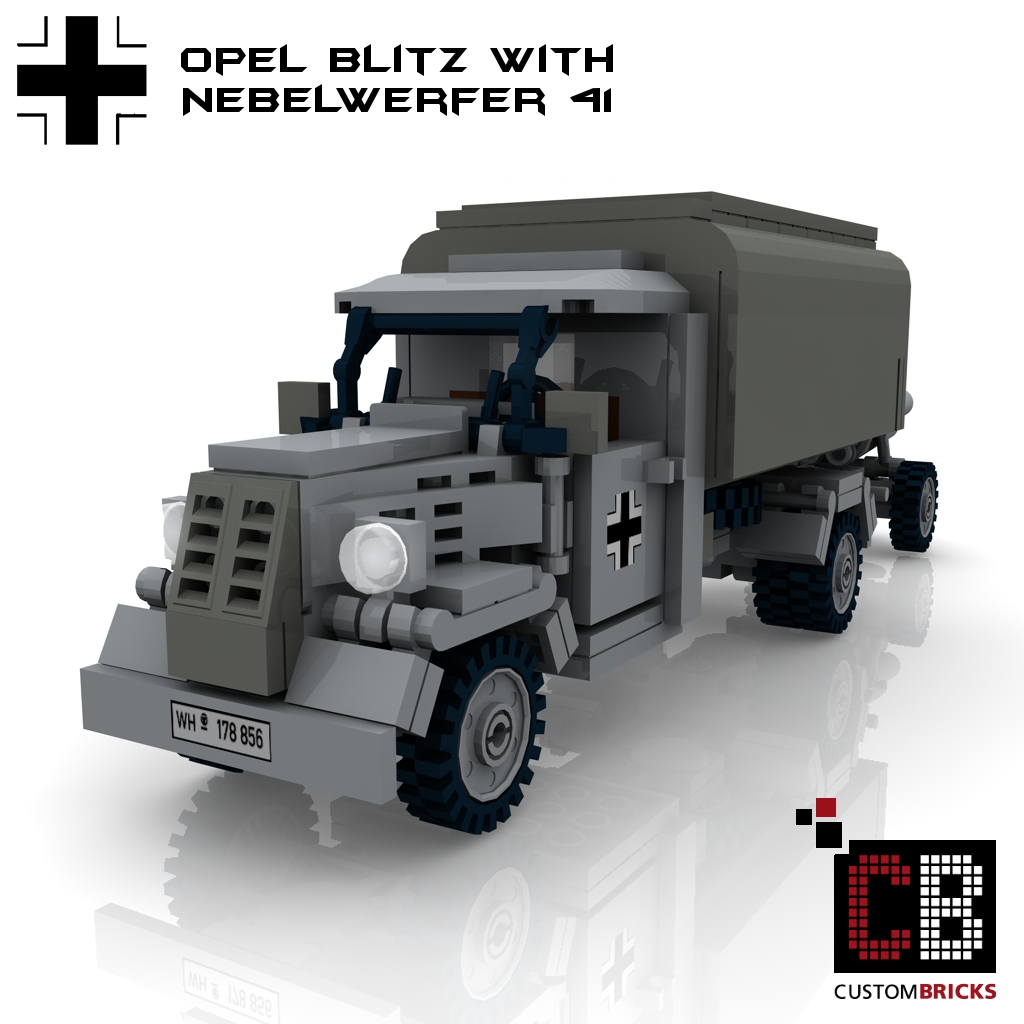 CUSTOMBRICKS.de - LEGO-Custom-WW2-Opel-Blitz-mit-Nebelwerfer-41-164