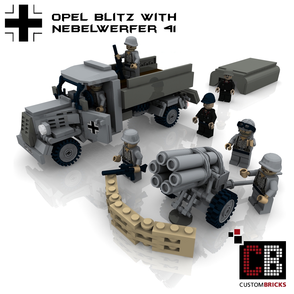 CUSTOMBRICKS.de - LEGO-Custom-WW2-Opel-Blitz-mit-Nebelwerfer-41-164