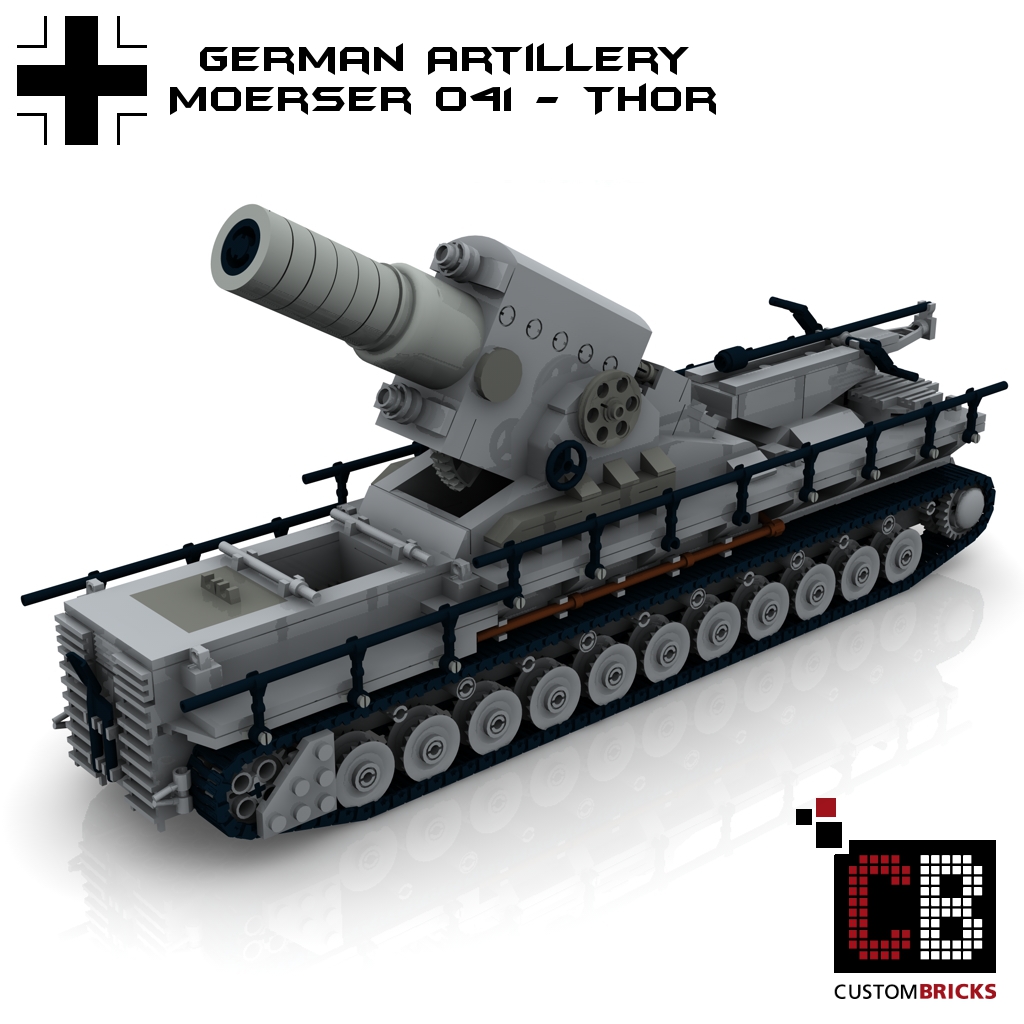 CUSTOMBRICKS.de - Custom-WW2-WWII-Panzer-Moerser-Karl-Geraet-Thor