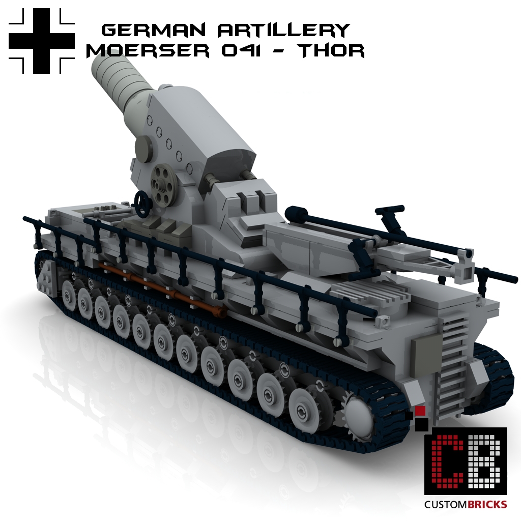CUSTOMBRICKS.de - Custom-WW2-WWII-Panzer-Moerser-Karl-Geraet-Thor
