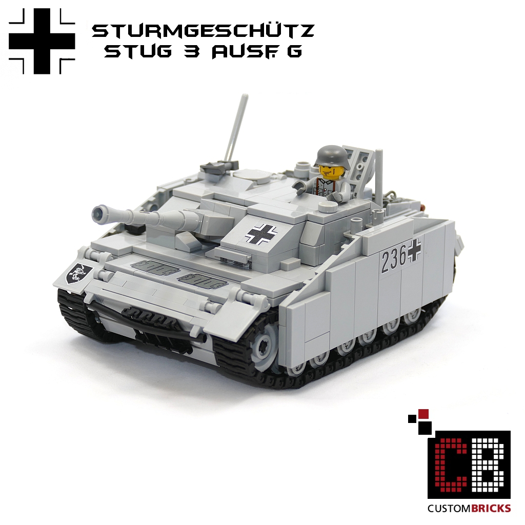 CUSTOMBRICKS.de - CUSTOM-WW2-Stug-3-Ausf-G-Wehrmacht-Panzer-Tank-aus-LEGO