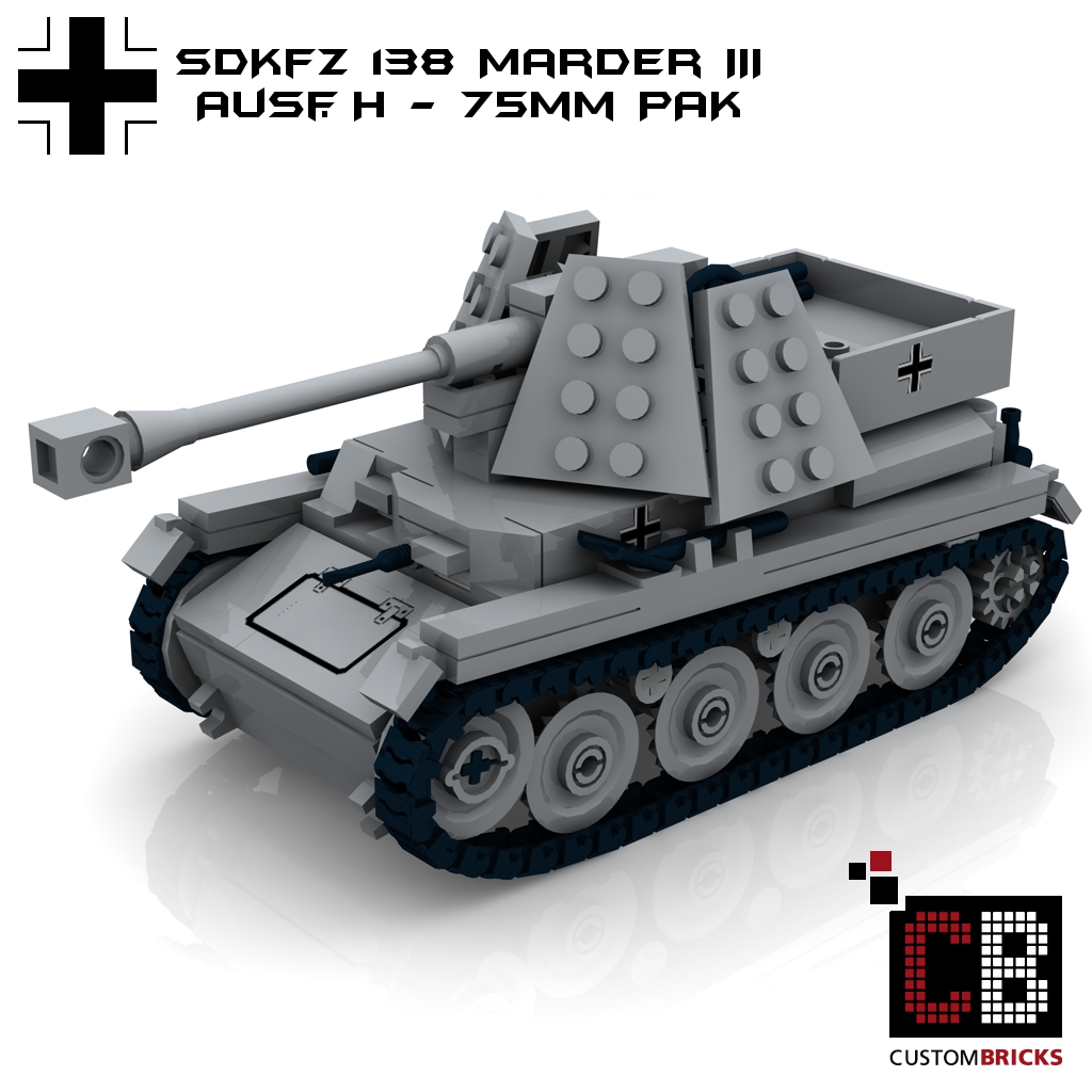 CUSTOMBRICKS.de - Custom-WW2-SdKfz-138-Marder-3-Panzer--WWII