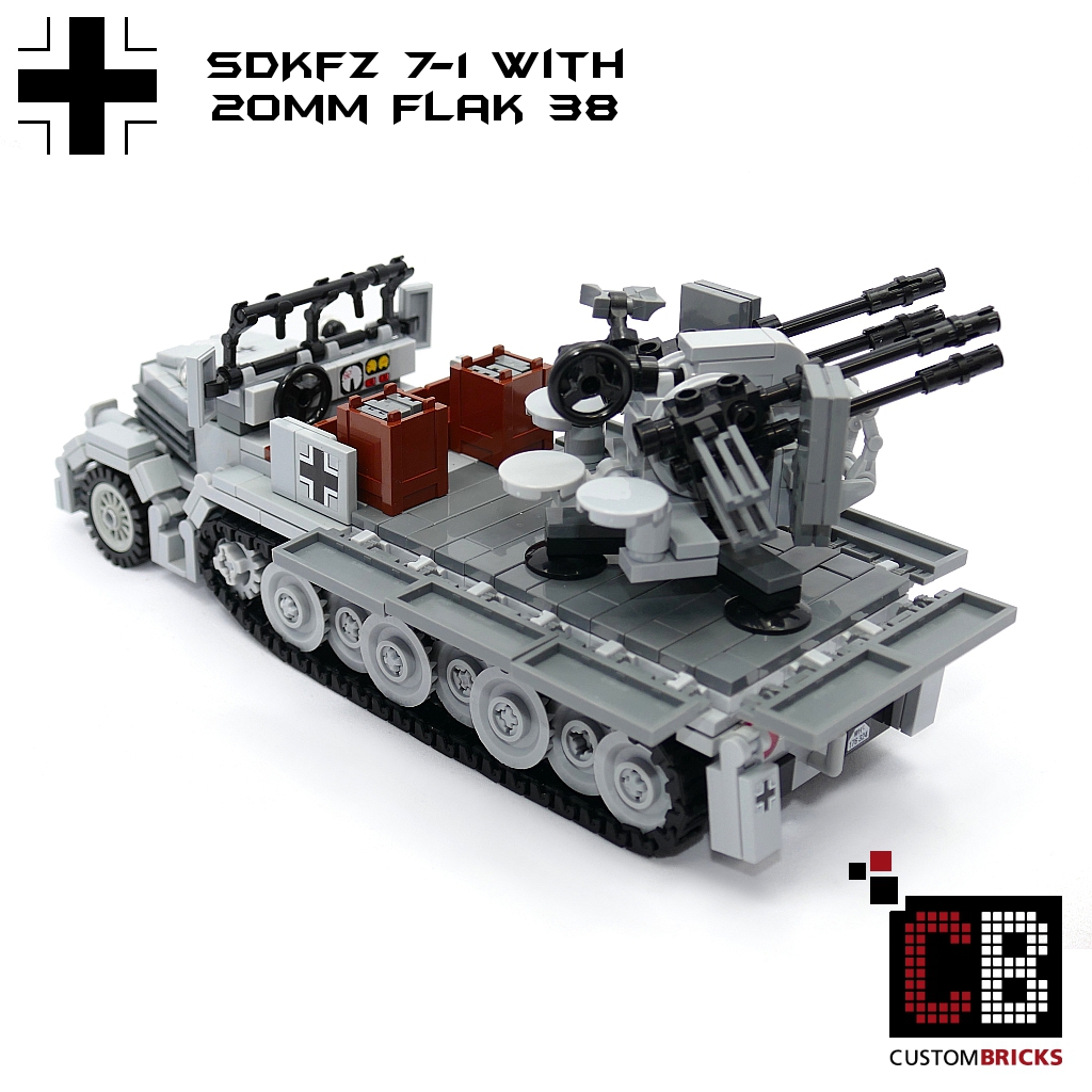 CUSTOMBRICKS.de - CUSTOM-WW2-SdKfz7-1-with-Flak38-and-6-German-Soldiers