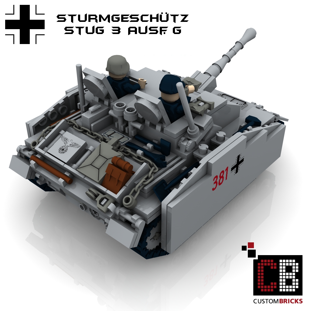 CUSTOMBRICKS.de - Custom-WW2-Panzer-STUG-3-Sturmgeschuetz-III-Ausf-G