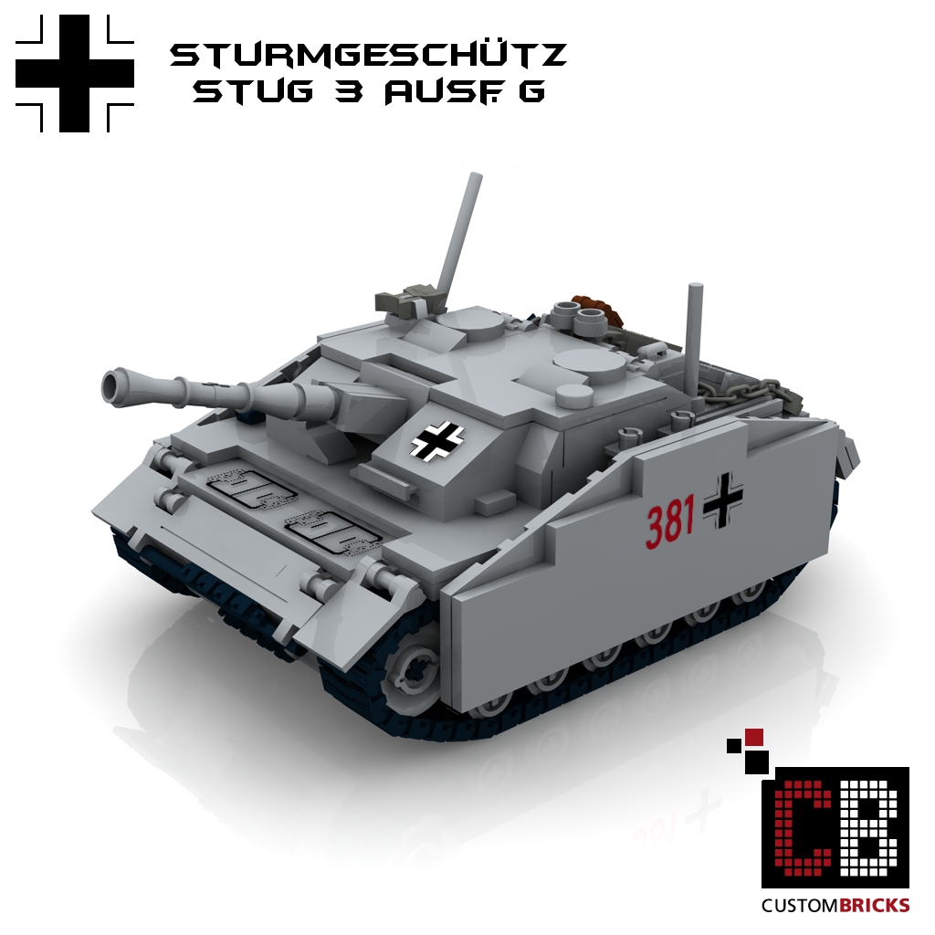 CUSTOMBRICKS.de - Custom-WW2-Panzer-STUG-3-Sturmgeschuetz-III-Ausf-G